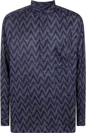 Giorgio Armani Homme, Chemises, Bleu, Taille: S ASV Polo &agrave; motif chevron