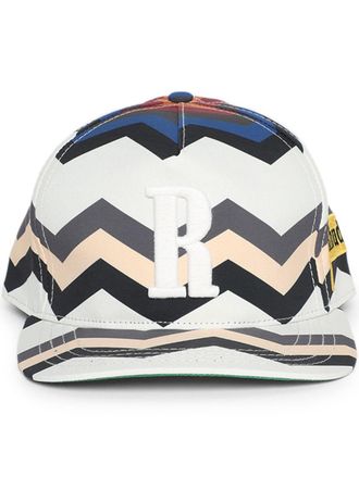 Rhude Cyril Baseballkappe mit Zickzack-Print - Wei&szlig;