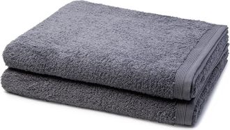 M&ouml;ve 2 teiliges Frottier-Set - Superwuschel (2 X Duschtuch im Set) - 520 g/m2 - Baumwolle - Walkfrottee - saugstark - weich und flauschig - Stone