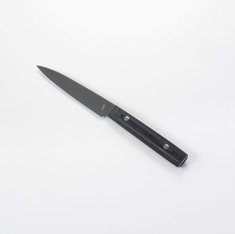 Kai Michel BRAS Quotidien Allzweckmesser No.2 mit 12 cm Klingenlänge - titanbeschichteten Allzweckklinge aus A8 Stahl - Pakka Holz schwarz - Made in Japan