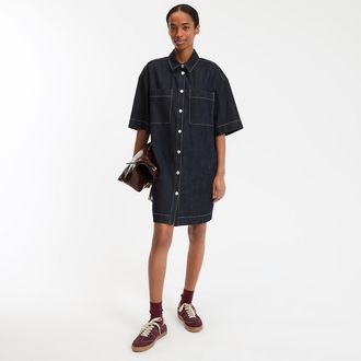 La Redoute Collections Robe Ample Courte En Denim Signature Sara