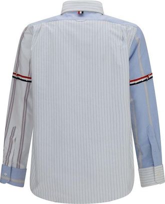 Thom Browne Striped Oxford Cotton Shirt - Blue