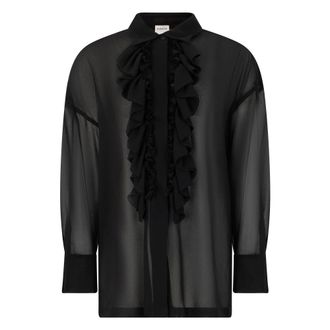 P.A.R.O.S.H. P.a.r.o.s.h., Femme, Blouses et Chemises, Noir, Taille: 40 FR Chemisier &agrave; volants