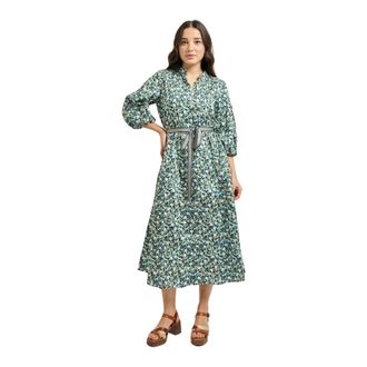 iBlues Femme, Robes, Multicolore, Taille: 40 FR Long Printed Cotton Shirt Dress