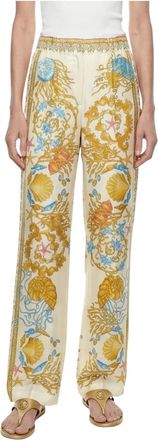 Versace Femme, Pantalons, Multicolore, Taille: 36 FR Underwater Barocco Silk Pants