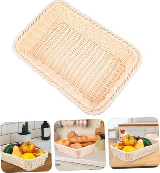 Pretyzoom Gewebter Korb Für Obst Und Gemüse Aufbewahrungskorb Aus Pp-kunststoff Sicher Und Langlebig Zur Aufbewahrung Von Snacks Desserts Brot Und Mehr