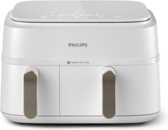 Philips Airfryer S&eacute;rie 3000 - Air Fryer Double Panier, 9L, Technologie RapidAir, jusqu&agrave; 90% de mati&egrave;res grasses en moins, Economies d&eacute;nergie, Application Home