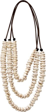 Liviana Conti Femme, Accessoires, Beige, Taille: ONE Size Collana piena di conchiglie e corda