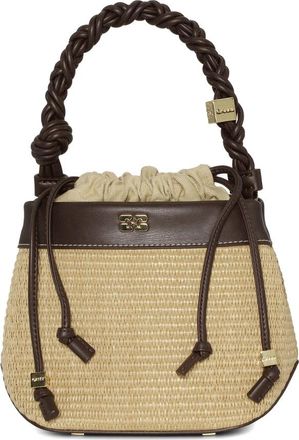 Ganni Femme, Sacs, Brun, Taille: ONE Size Sac Bou Bucket Raffia Marron