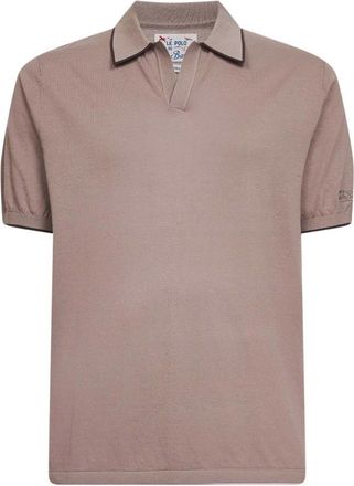 MC2 Saint Barth Homme, Tops, Rose, Taille: XL Polo Col V &agrave; Bords C&ocirc;tes