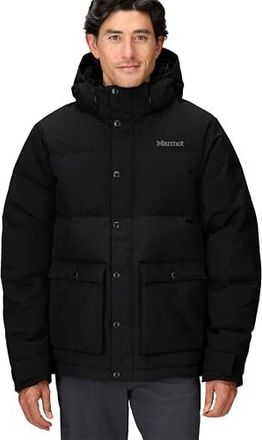 Marmot Homme Fordham Jacket, Veste en duvet chaude, manteau dhiver &agrave; capuche, parka en duvet coupe-vent, doudoune l&eacute;g&egrave;re, Black, M