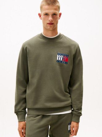 Tommy Jeans Sweatshirt TJM RWB FLAG Rundhals, regular fit, Print, Rippb&uuml;ndchen