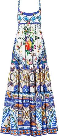 Camilla Femme, Robes, Multicolore, Taille: 38 FR Robe Longue avec Corsage en Jersey
