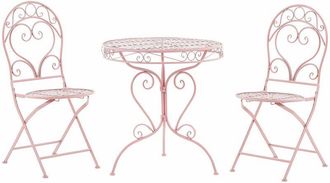 Beliani Bistro Set klappbar ALBINIA Metall Rosa