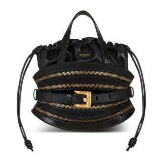 Balmain Femme, Sacs, Noir, Taille: ONE Size Sac Shuffle Mini Zips en cuir de veau