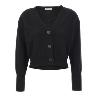 KANGRA Femme, Pulls, Noir, Taille: 38 FR Cardigan en Laine et Cachemire