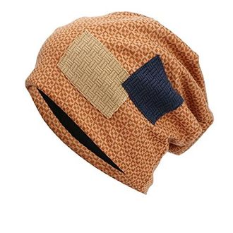 Generic Chapeaux à carreaux pour homme et femme - Chapeau tendance unisexe pour entraînement par temps froid - Vie quotidienne, Orange, Taille unique
