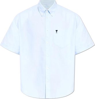 Ami Homme, Chemises, Bleu, Taille: 2XL Chemise avec logo brod&eacute;
