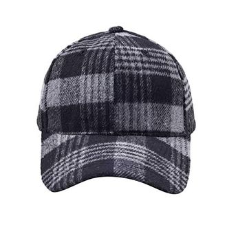 Generic Fort Hays State Casquette unisexe classique &agrave; profil bas en coton &agrave; carreaux doux non construits Taille r&eacute;glable Chapeau de cowboy pour homme, gris, T