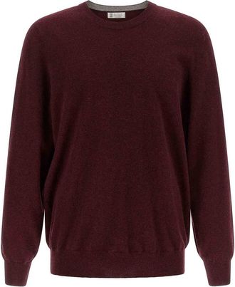 Brunello Cucinelli Pull Col Rond - Rouge Brun