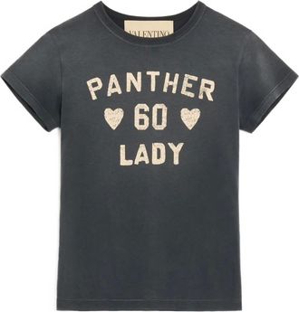 Valentino Garavani Panther Lady-print T-shirt - Grau