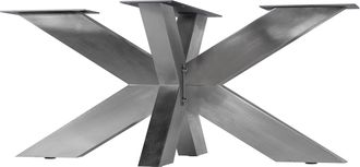 Clp Tischbeine Duncan I Tischgestell für DIY-Projekte I Tischkufen aus Edelstahl in Sternform I Vierkantprofile, Farbe:Edelstahl, Größe:98x58x43 cm