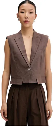Vicolo Gilet droit - Femme - Vestes - Brun - Taille: 42 FR