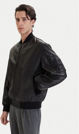 HUGO BOSS Lederjacke Lude 50553111 Schwarz Regular Fit