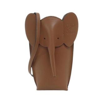 Loewe Pre-owned Elephant Pocket Calf Shoulder Bag - - Pre-owned - Damen - Braun - ONE SIZE