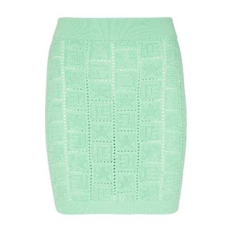 Balmain Strickrock mit Ajour&eacute;-Monogramm - - Skirts - Damen - Gr&uuml;n - S