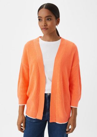 Comma Cardigan Strickjacke Baumwollstrickjacke mit 3/4-&Auml;rmeln