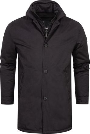 Indicode Herren INOklaho Kurzmantel mit Stehkragen und verdecktem Reißverschluss | Mantel Parka Männer Black, XXL