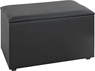 Haku Möbel Sitztruhe schwarz, Kunstleder, MDF - Maße: B 65 cm x H 42 cm x T 40 cm, Style: Modern