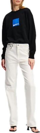 Karl Lagerfeld Jean Karl Lagerfeld, Femme, Denim Droit Taille Haute, Jambe Droite, Denim Blanc, 2430