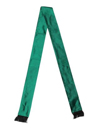 Dolce & Gabbana Mens Green Silk Fringes Neck Wrap Foulard Scarf