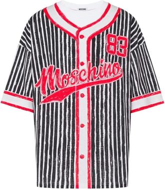 Moschino Homme, Tops, Multicolore, Taille: XS T-shirt style baseball