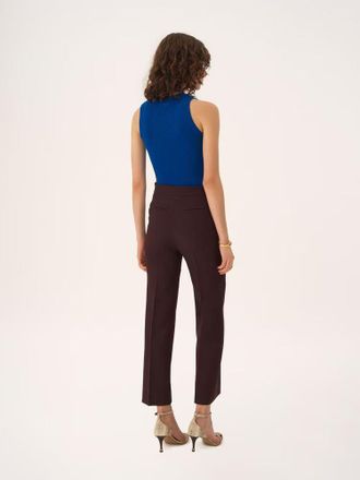 Chlo&eacute; High-Waist Wool Trousers - Purple