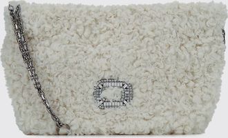 Roger Vivier Mini sac &agrave; bandouli&egrave;re Pilgrim en shearling avec boucle en cristaux