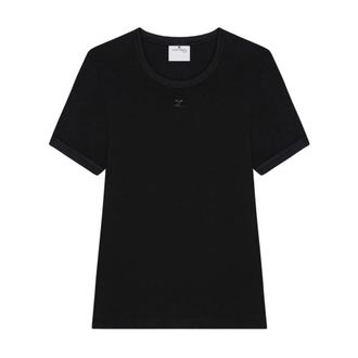 Courr&egrave;ges Femme, Tops, Noir, Taille: 40 FR Haut Noir &agrave; Col Rond