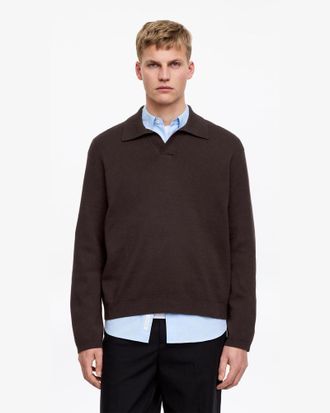 Arket Poloshirt Aus Baumwolle Und Seide -Braun