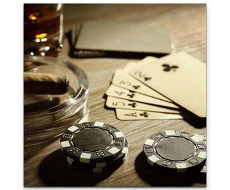 Paul Sinus Art Leinwandbilder | Bilder Leinwand 60x60cm Pokerabend