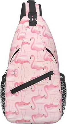 Generic Multifonction Sacoche Bandouliere Art du flamant Roses Sac Bandouli&egrave;re Casual Sac &agrave; Dos Militaire pour Randonn&eacute;e Cyclisme Camping