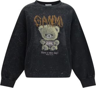 Ganni SweaT-shirt Teddy For&ecirc;t Isoli - Femme - Sweatshirts et sweats &agrave; capuche - Noir - Taille: 36 FR