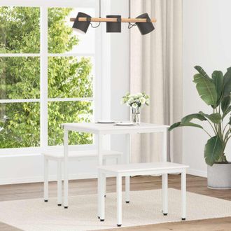 vidaXL Table de salle &agrave; manger / Table de repas Blanc 70 x 70 x 75 cm vidaXL
