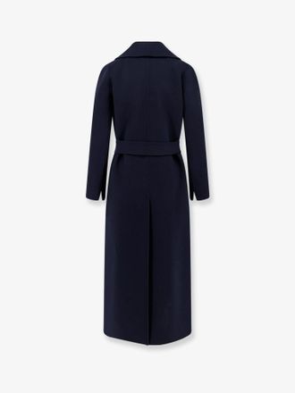 Max Mara Womens Coat Poldo Virgin Wool Blue