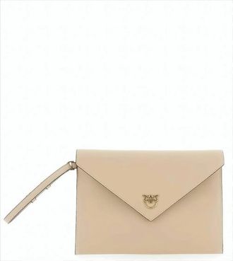 Pinko Pinko Clutches - Envelope Clutch In Smooth Beige Leather - Gr. unisize - in Beige - f&uuml;r Damen