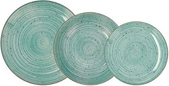 Quid Montr&eacute;al Service de table complet et moderne en porcelaine pour 6 personnes (18 pi&egrave;ces) Assiettes plates, assiettes creuses, assiettes &agrave; dessert