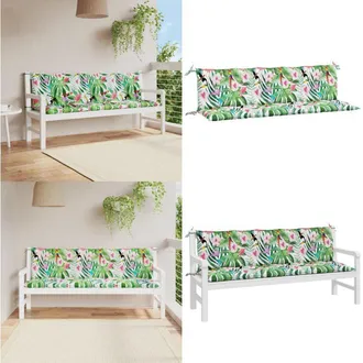 vidaXL Coussins de banc de jardin lot de 2 multicolore tissu Oxford - Coussin De Banc - Coussin Dext&eacute;rieur - Coussin D&eacute;coratif - Housse De Coussin
