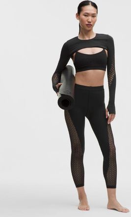lululemon RevealKnit Interlace Mid-Rise Leggings 7/8 Length f&uuml;r Frauen - Gr&ouml;&szlig;e 2 in Black