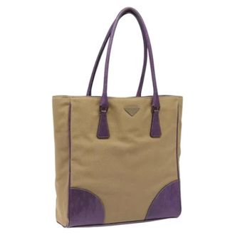 Prada Pre-owned Toile sacs-prada - Femme - Pre-owned - Beige - Taille: ONE Size
